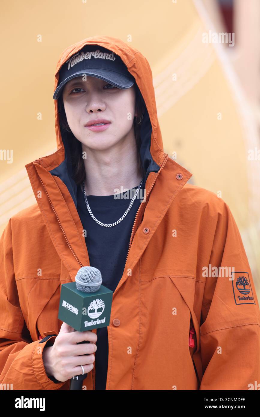 Chinese singer and dancer Xu Minghao attends an activity in Shanghai ...