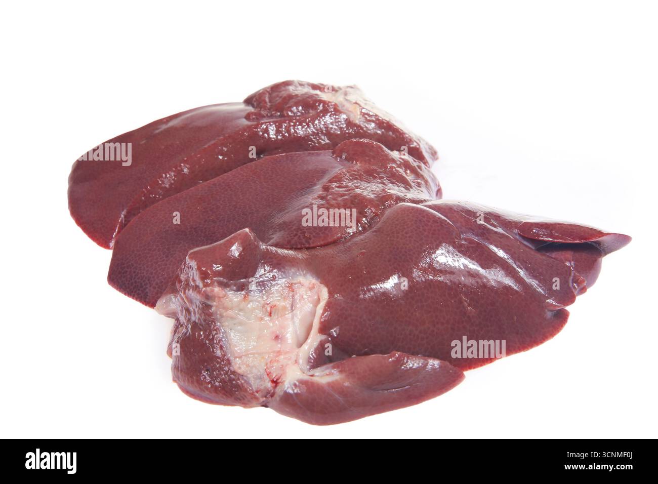 Pig liver is very fresh on a white background Stock Photo - Alamy
