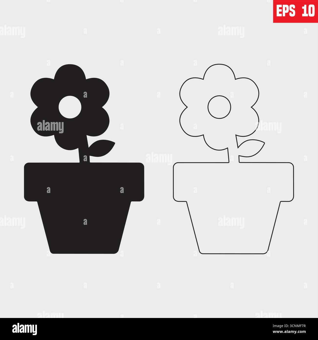 Thin plant on pot Stock Vector Images - Alamy