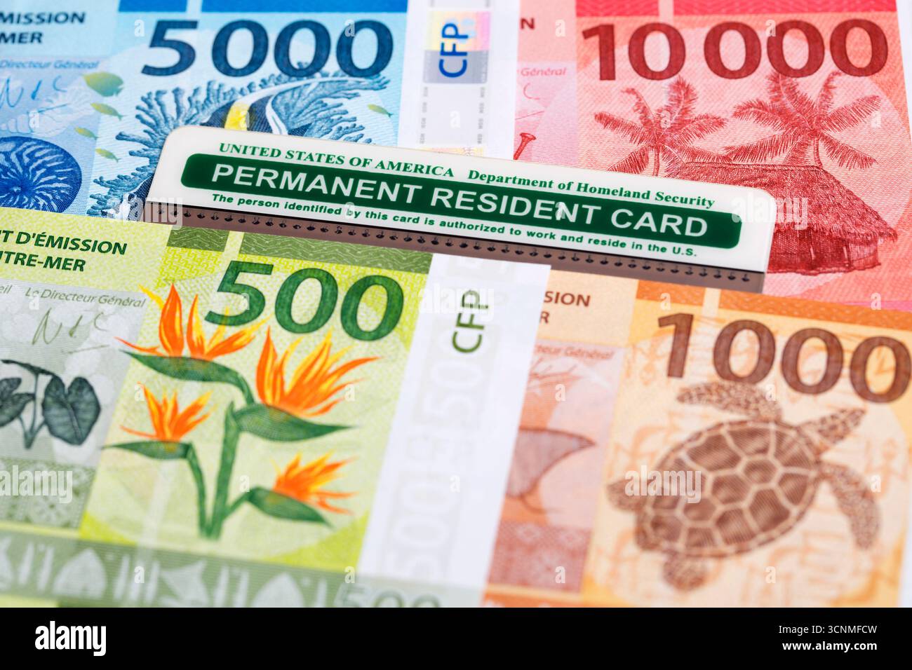 American Permanent Resident Card on CFP franc - French colonies of the ...