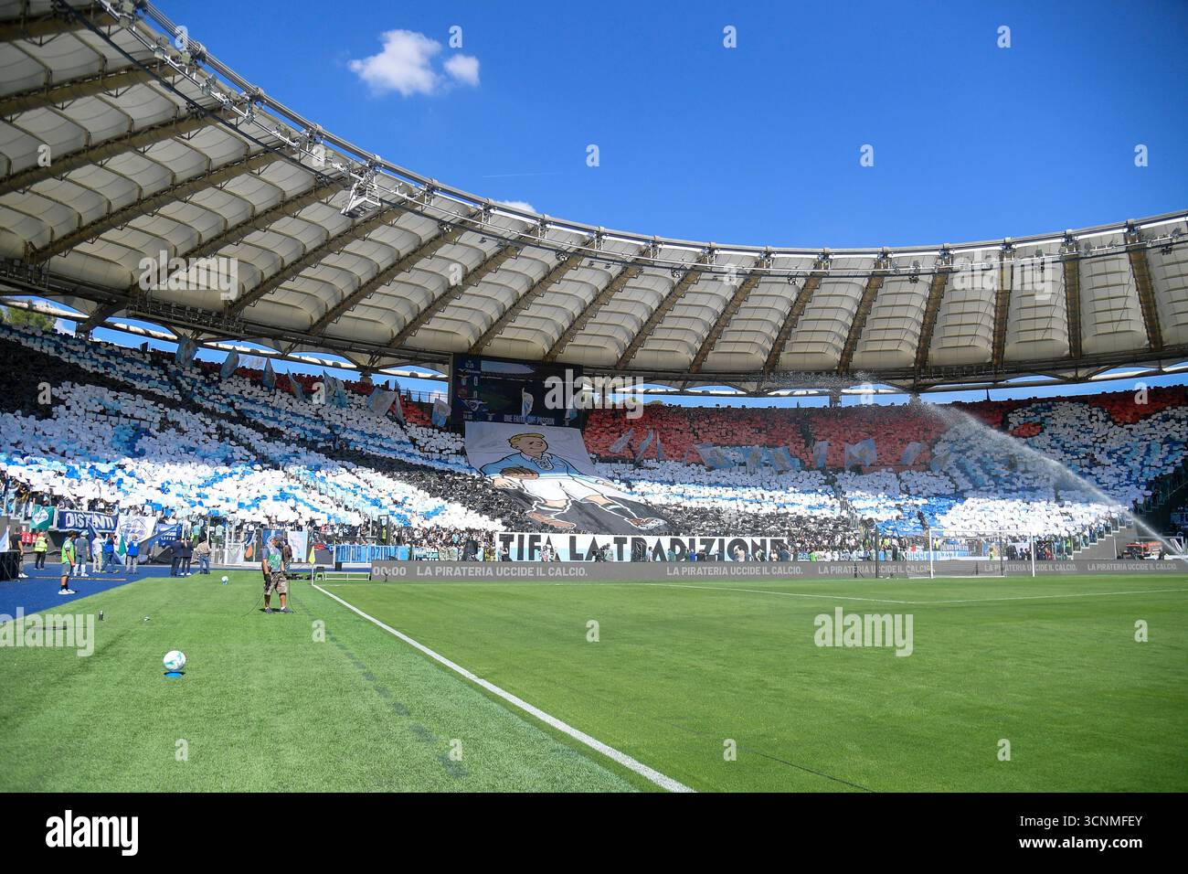 choreography of the North curve during the Serie A Enilive soccer match ...