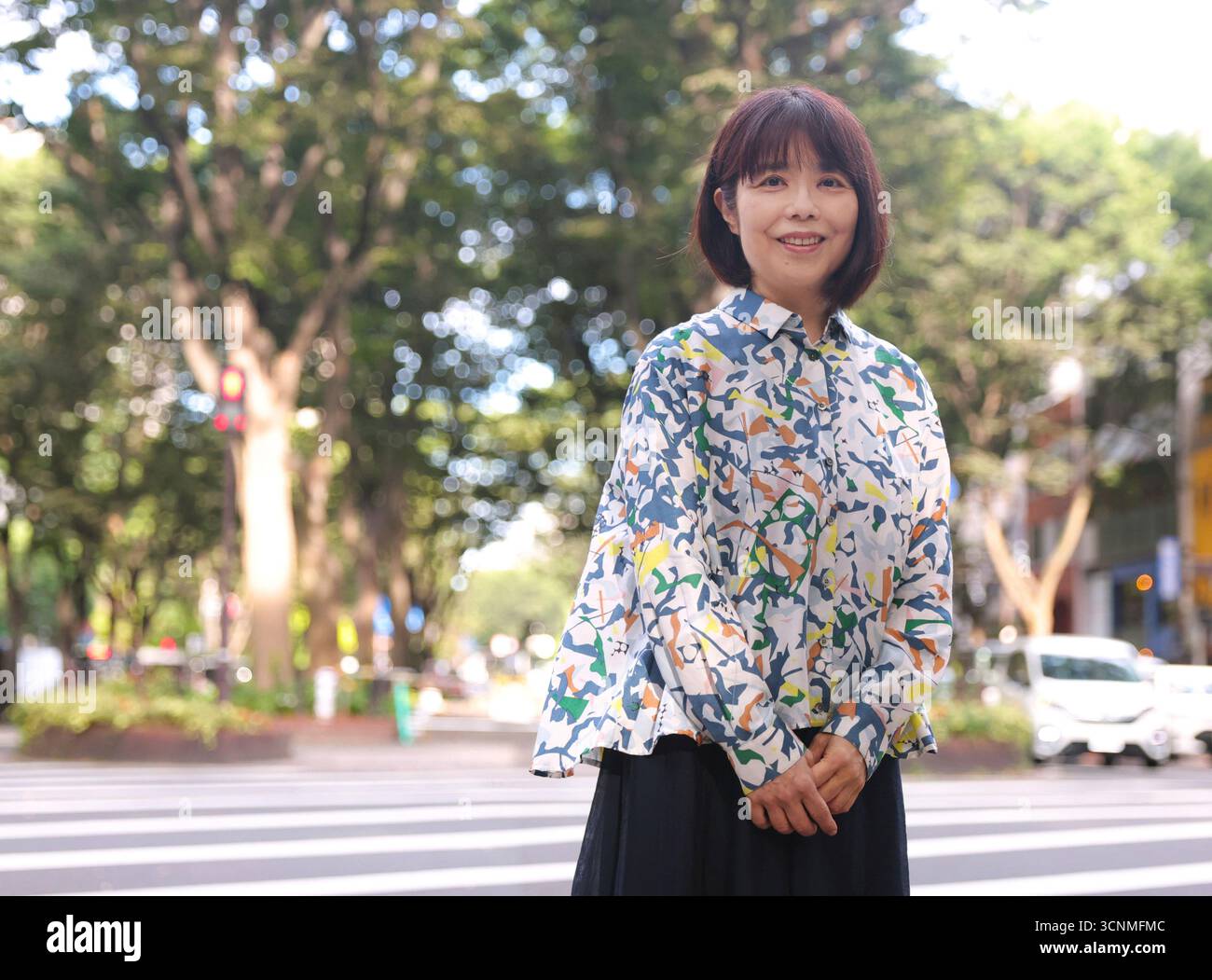Japanese poet and essayist Machi Tawara poses for a photo in Sendai City, Miyagi Prefecture ...