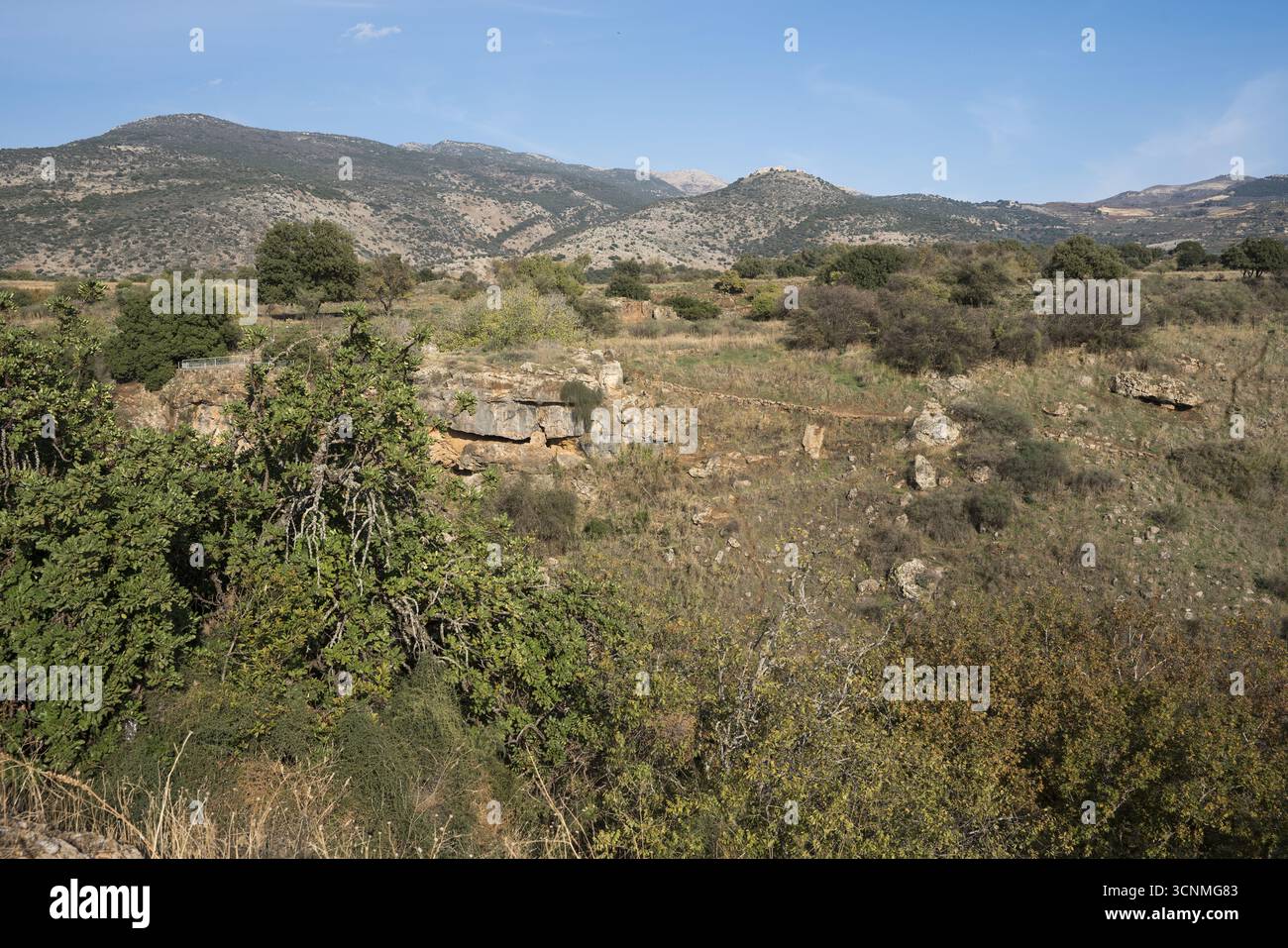 Israel; Galilee; Banias; mountain landscape around Banyas and Nimrod ...