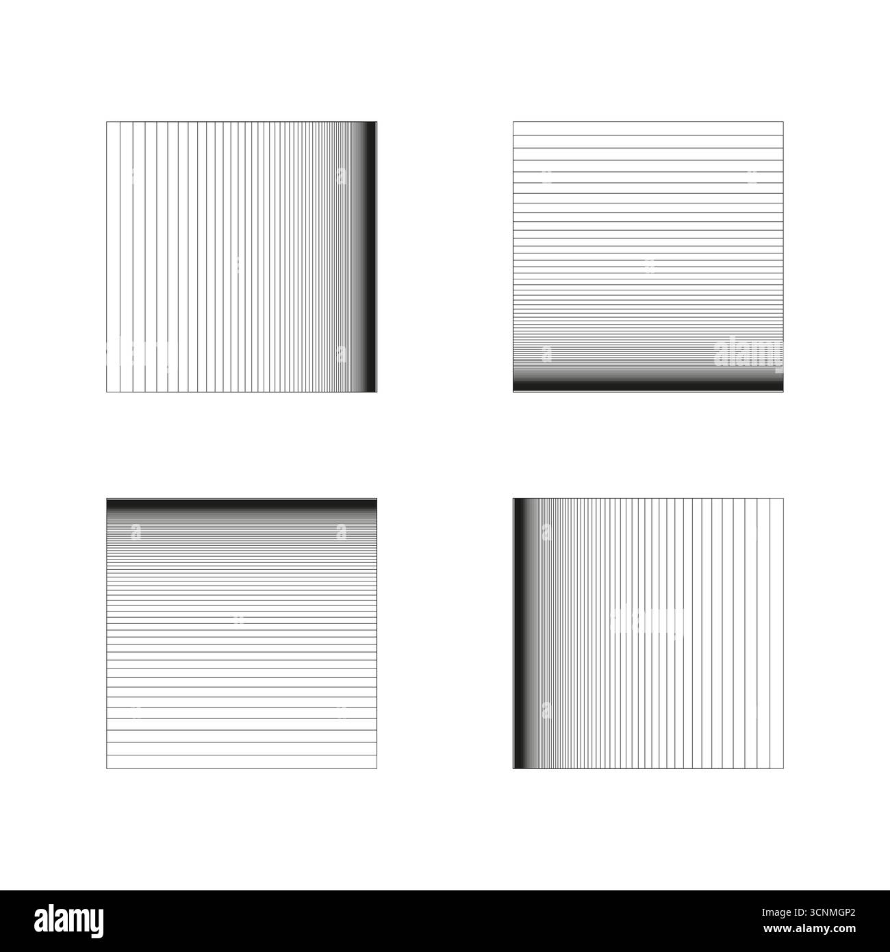 Abstract square icons. Geometric line shapes. Converging pattern Vector ...
