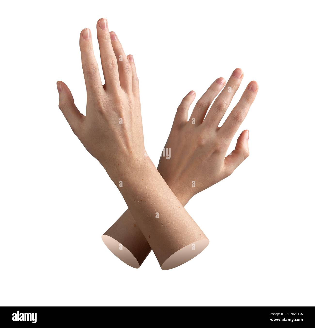 Crossed female hands japanese Cut Out Stock Images & Pictures - Alamy