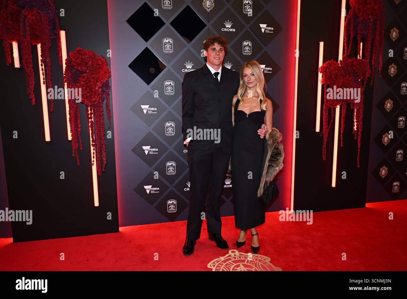 Carlton’s Charlie Curnow and his partner Tiana Simic during the 2025 ...