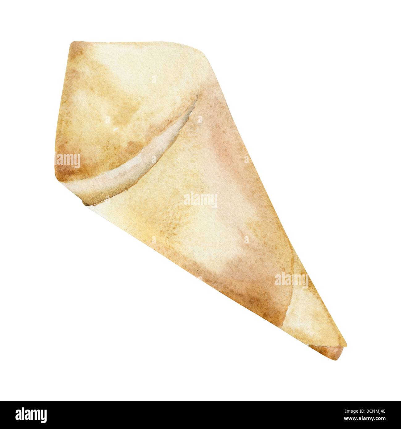 Craft paper cone with natural brown texture, rustic floral wrap, food ...