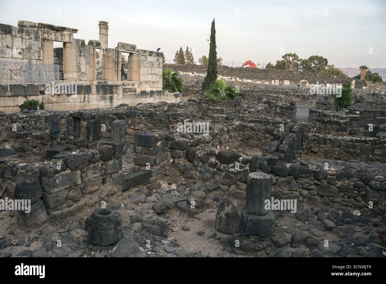 Israel; Galilee; ancient ruins and excavations in Capernaum; antike ...