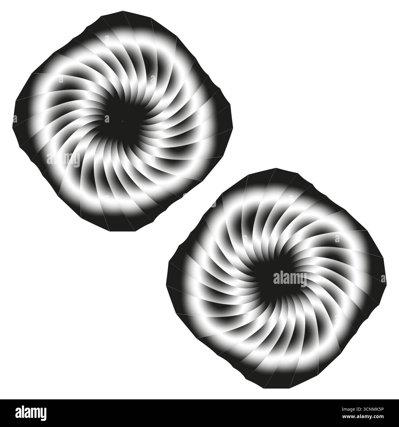 Abstract spiral patterns. Twisted line shapes. Swirl motion Vector ...