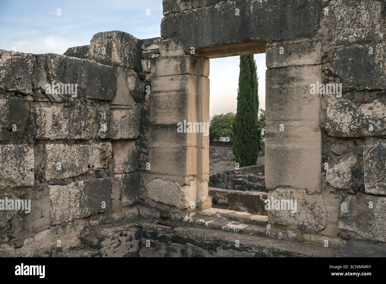 Israel; Galilee; ancient ruins and excavations in Capernaum; antike ...