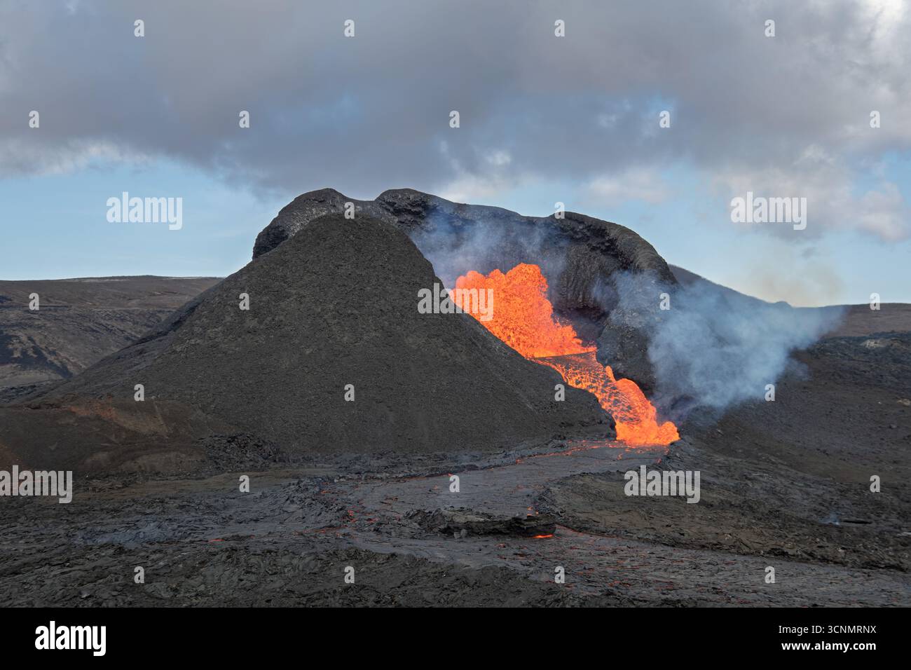 The Geldingadalir volcanic eruption began in late March 2021 on the ...