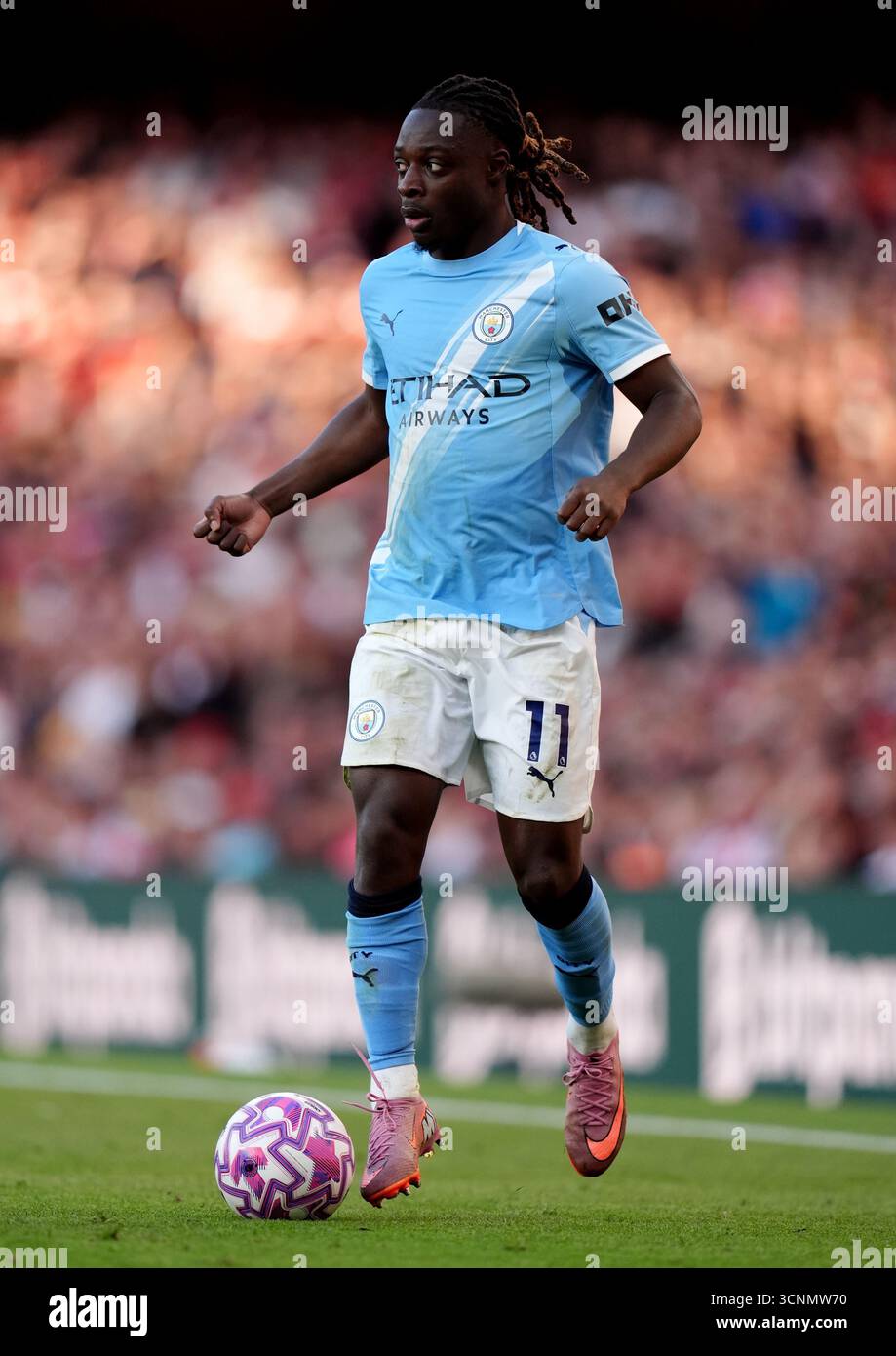 Manchester City's Jeremy Doku during the Premier League match at ...