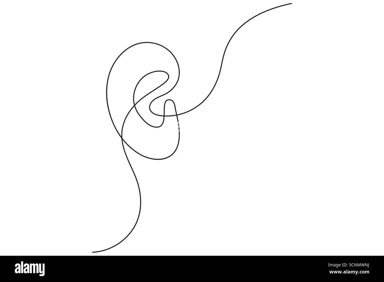 Ears icon continuous one line drawing minimalist style isolate outline ...
