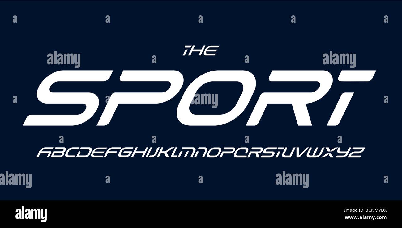 Speed race font, bold italic letters, dynamic alphabet for car racing ...