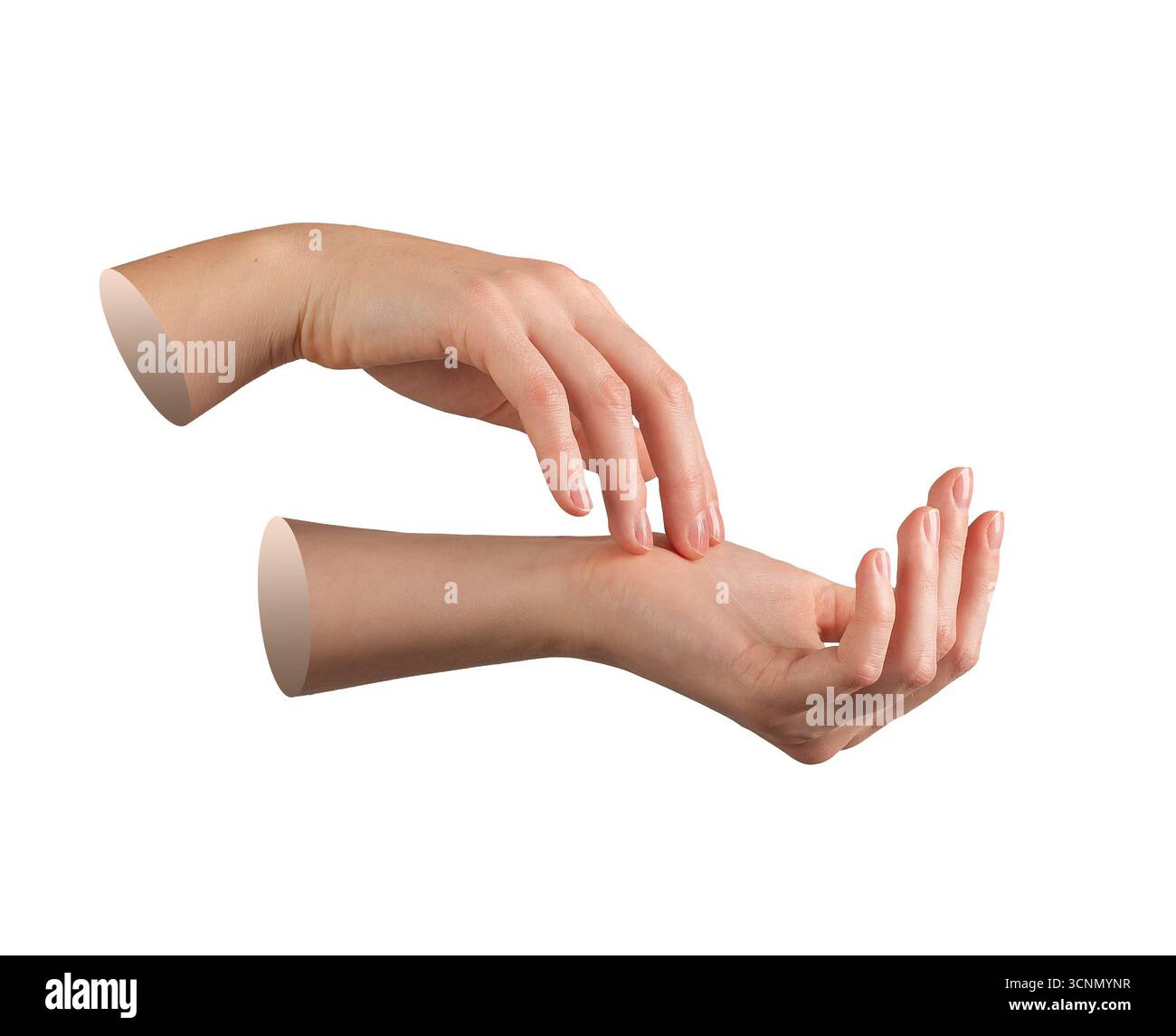 Cream in hands woman Cut Out Stock Images & Pictures - Alamy