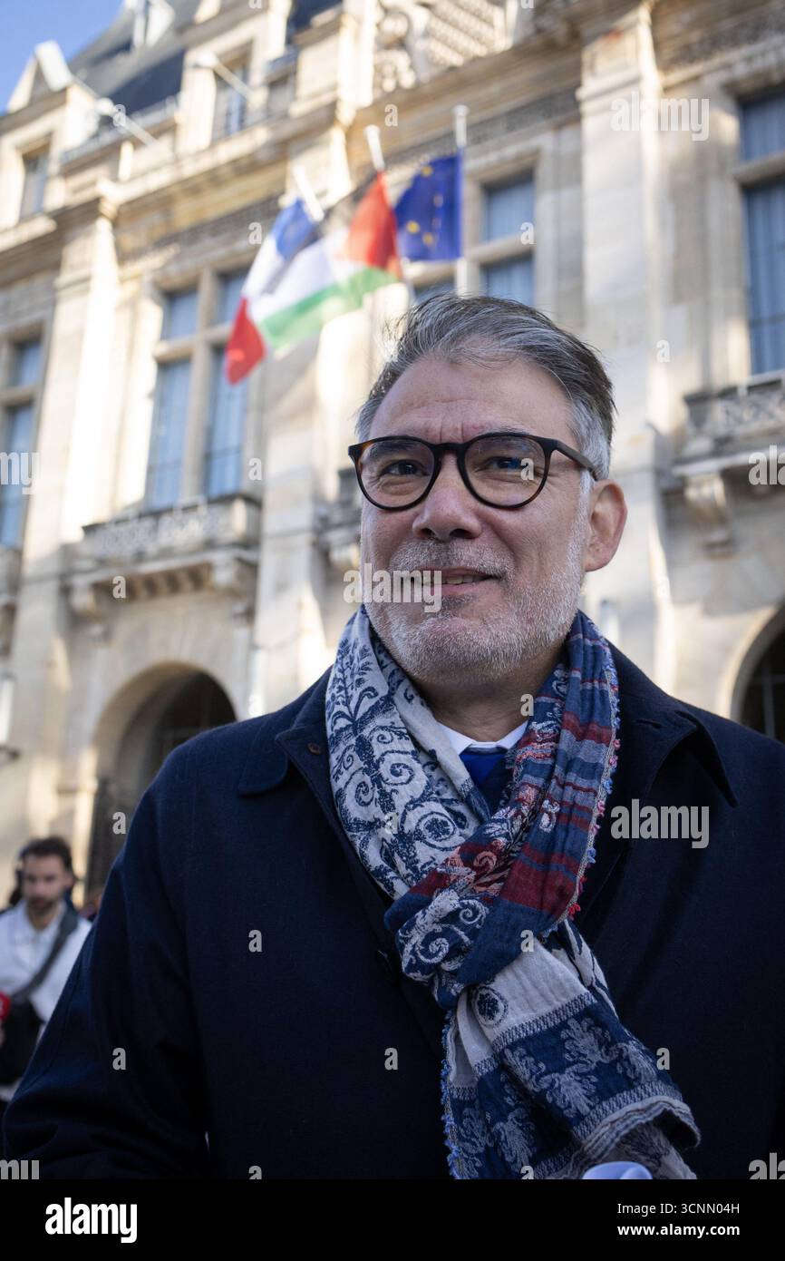 French socialist party first secretary Olivier Faure in front of the ...