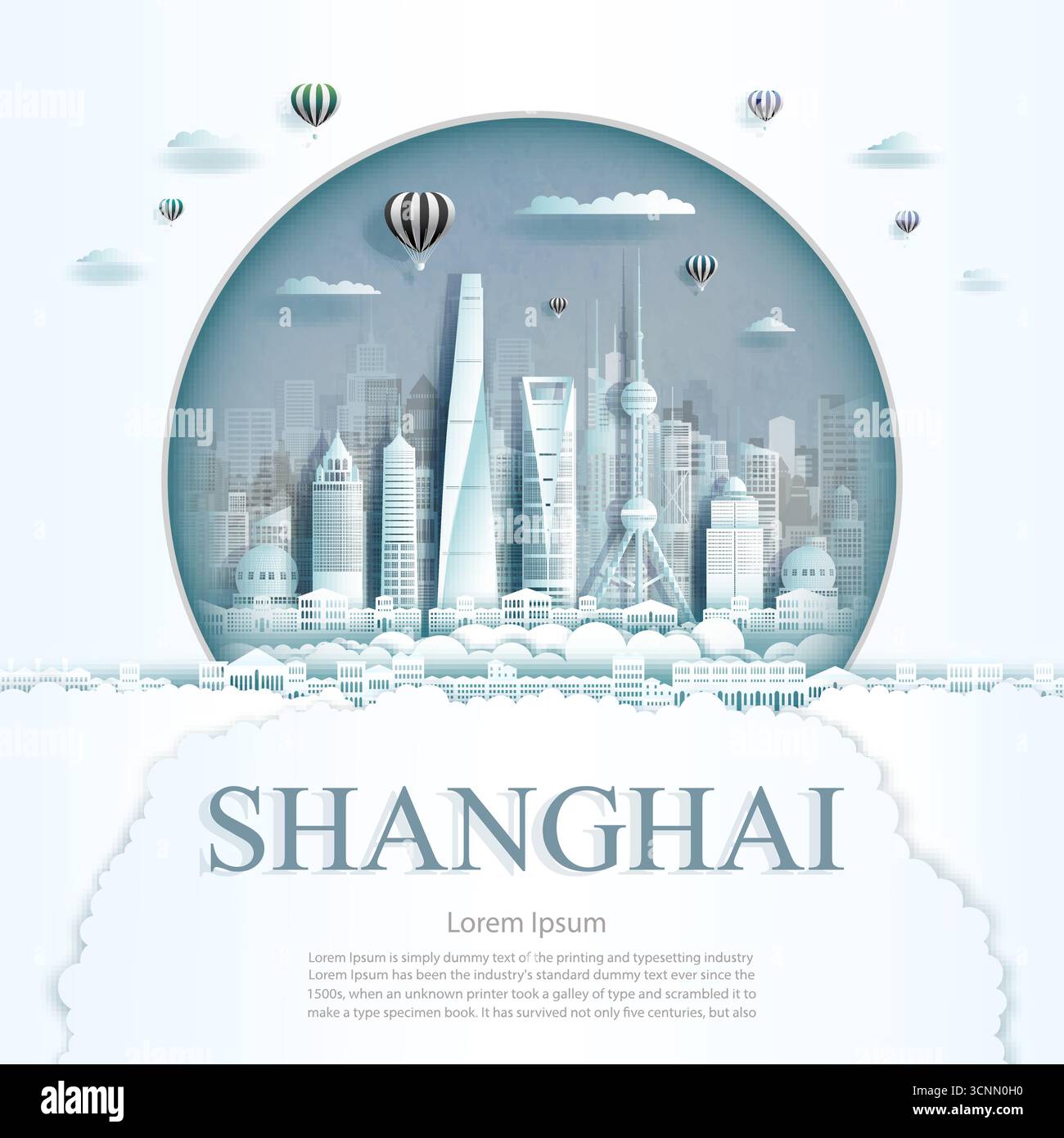 Shanghai postcard Stock Vector Images - Alamy