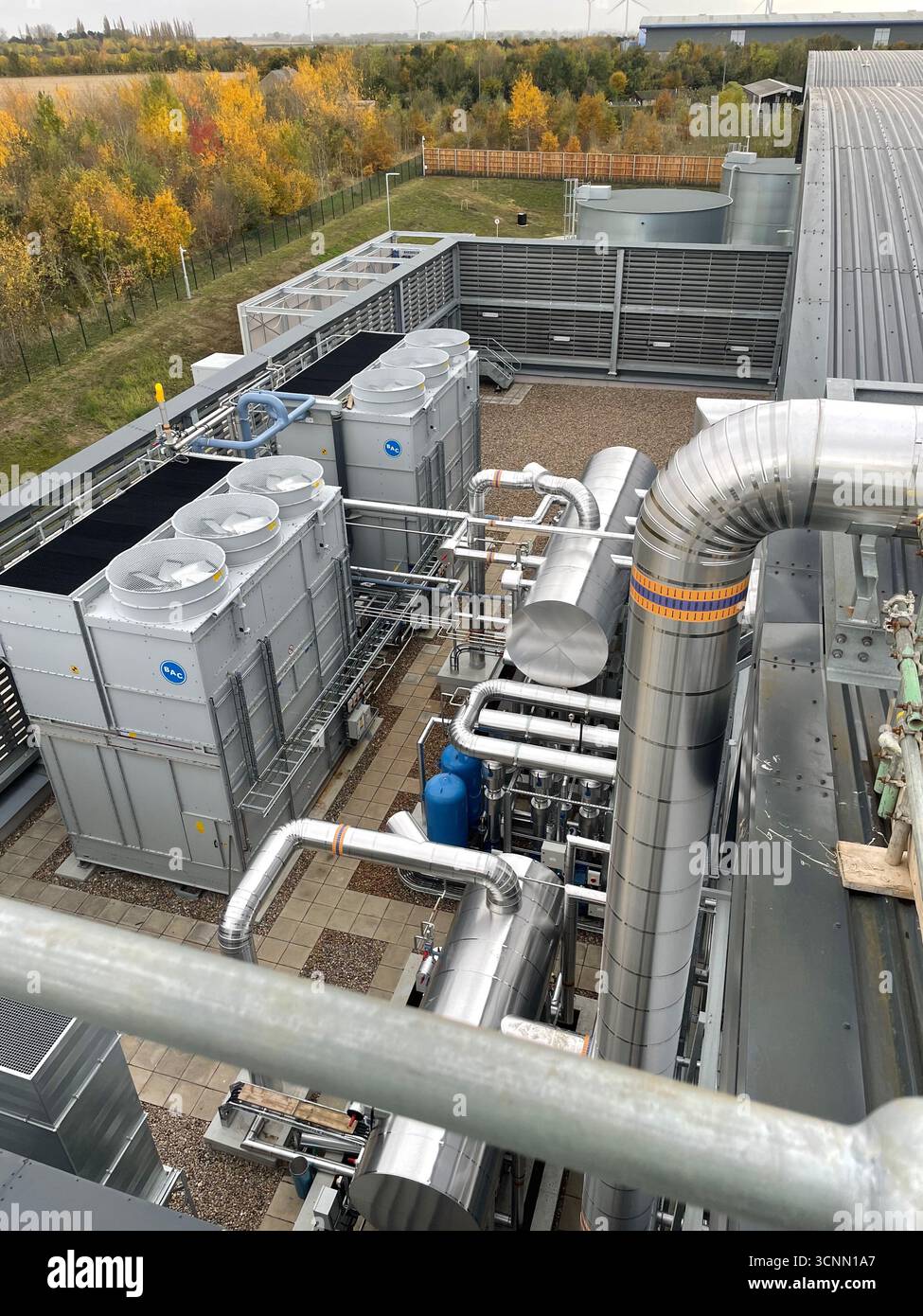 industrial refrigeration installation at large warehouse facility Stock ...
