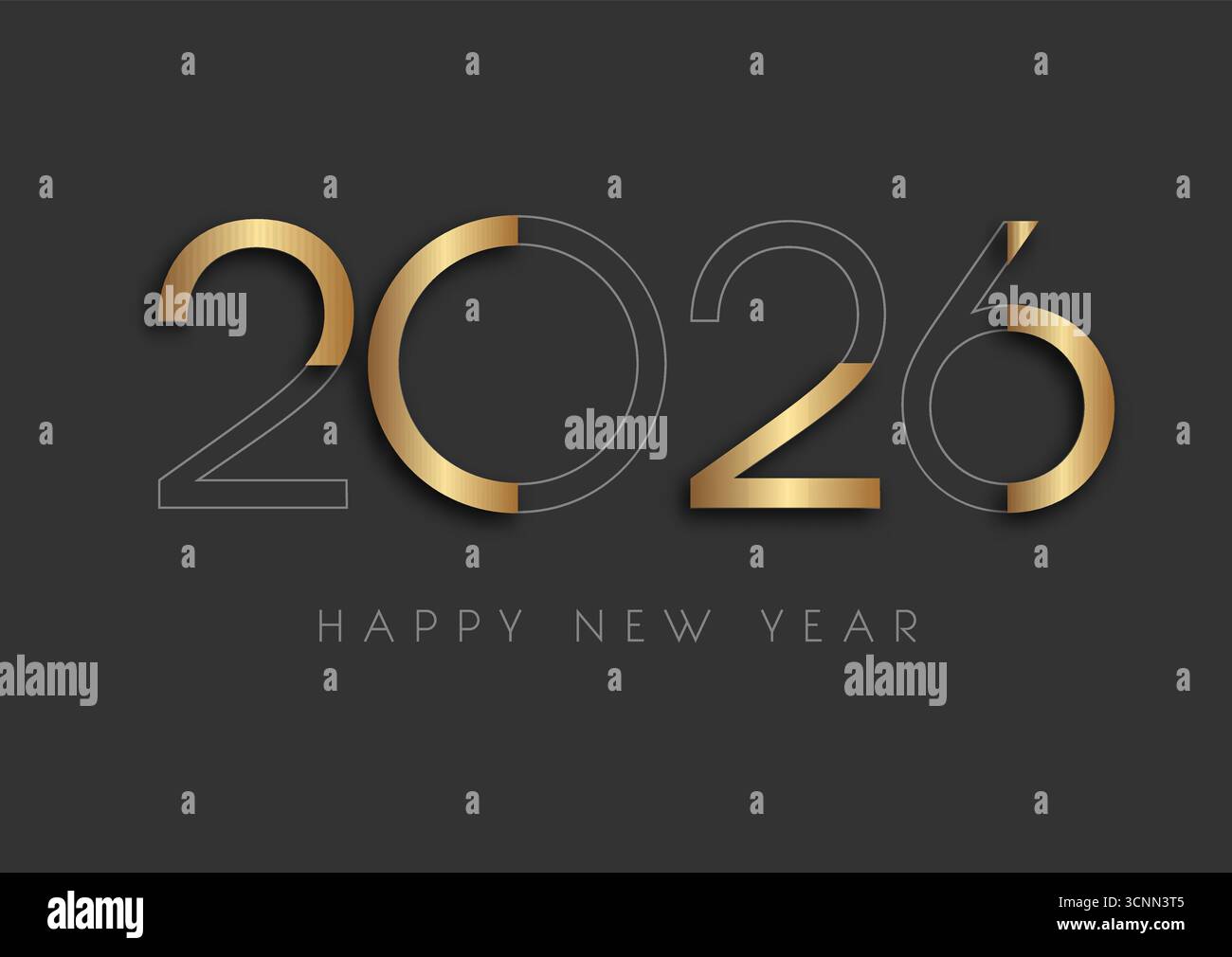 2026 golden glitter numbers hi-res stock photography and images - Alamy