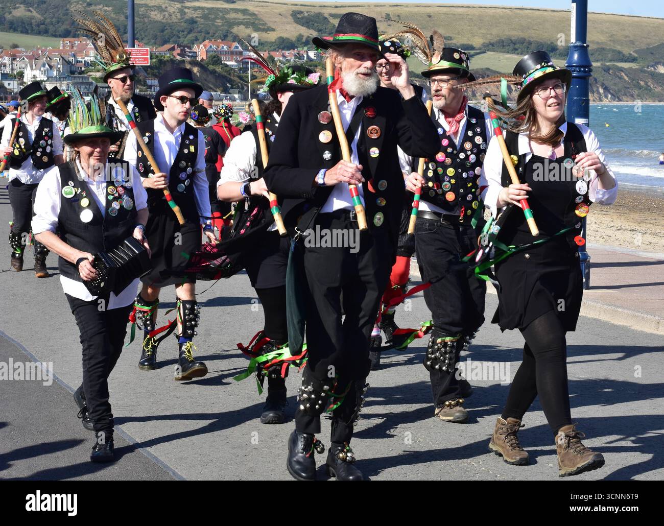 Dance Procession at Swanage Folk Festival, Swanage, Dorset, England ...