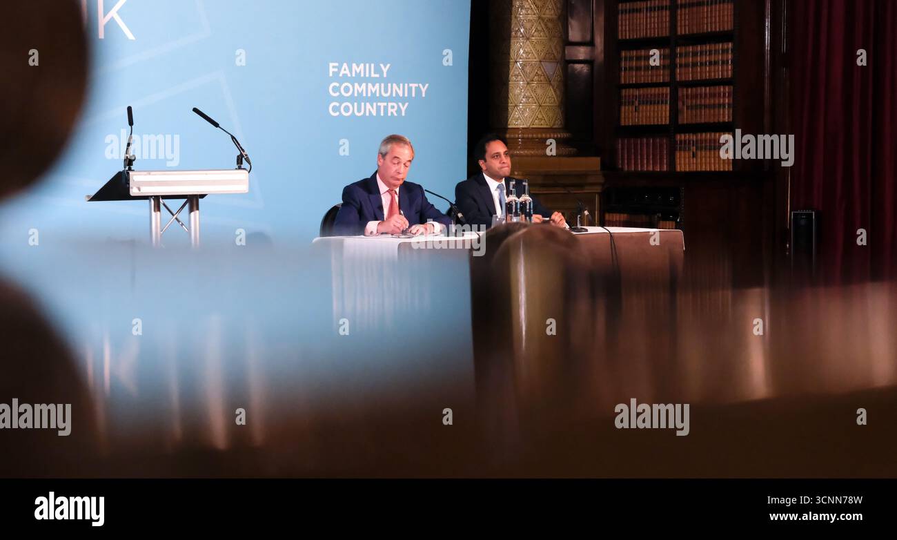 London, UK. 22nd Sep 2025. Reform Party UK press conference, proposal ...