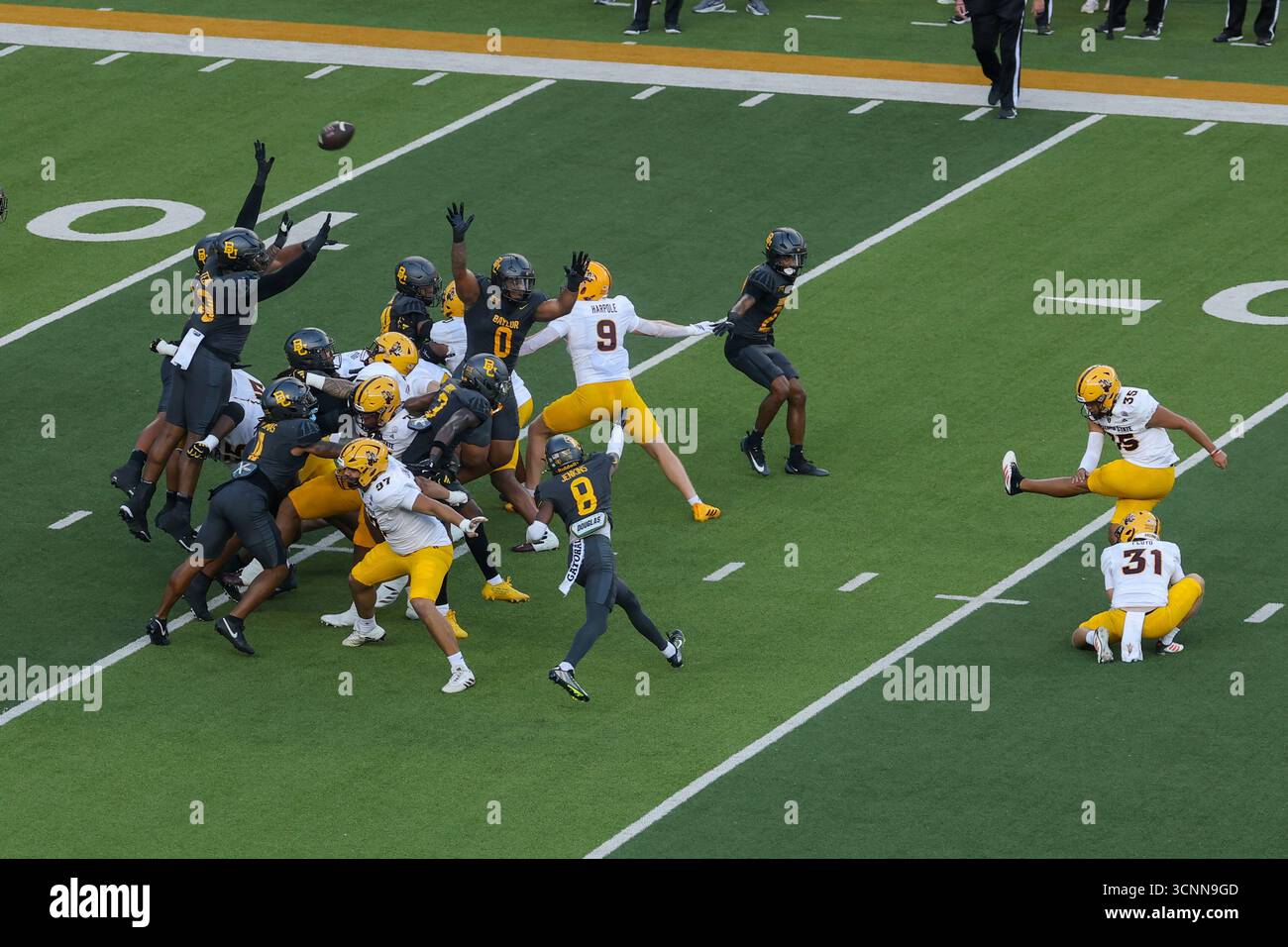 WACO, TX - SEPTEMBER 20: Place Kicker Jesus Gomez #35 of the Arizona ...