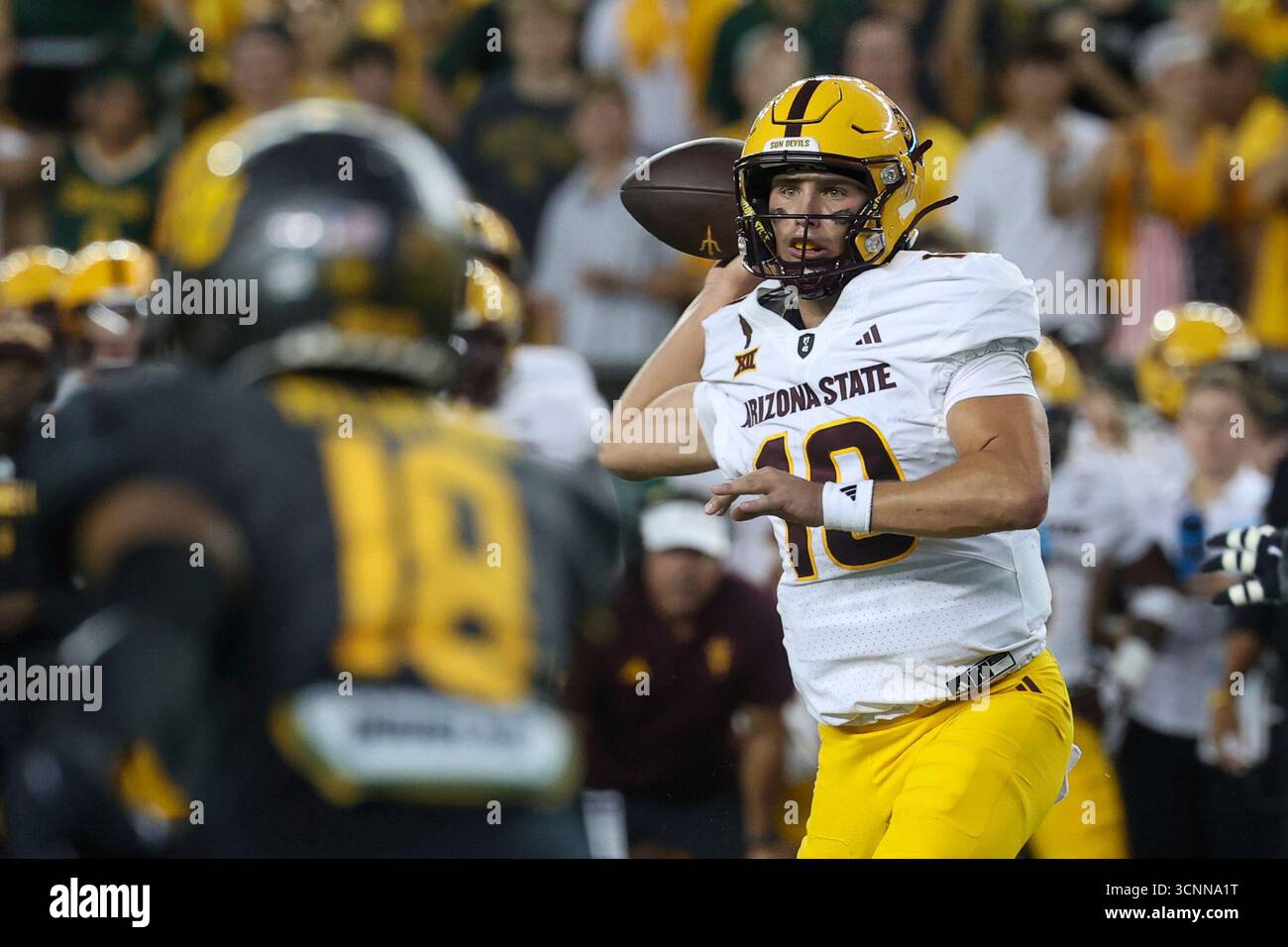 WACO, TX - SEPTEMBER 20: Quarterback Sam Leavitt #10 of the Arizona ...