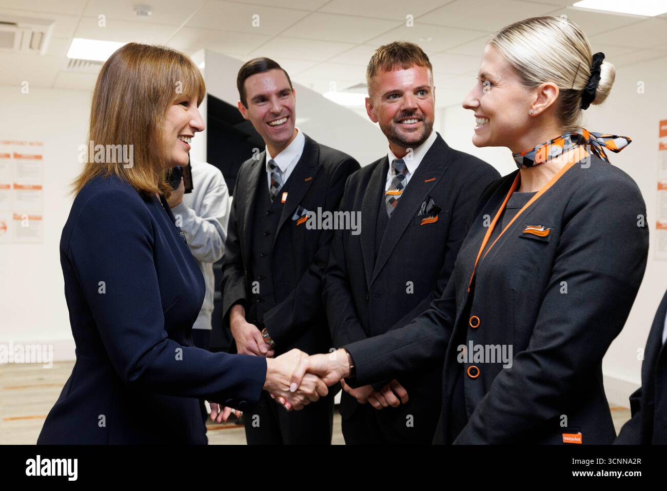 Chancellor of the Exchequer Rachel Reeves meets staff during a visit to ...