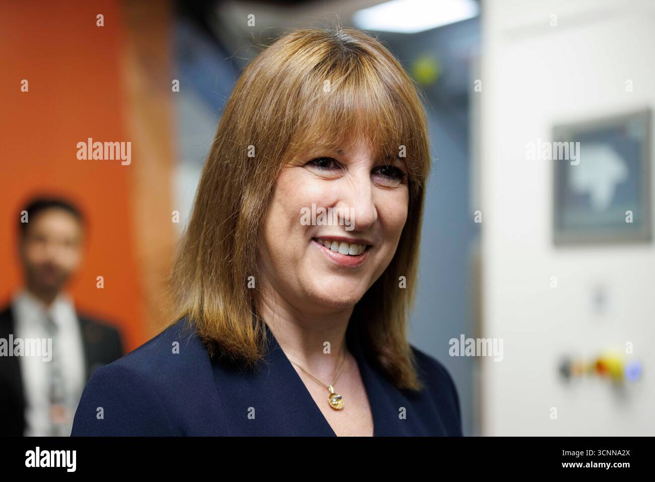 Chancellor of the Exchequer Rachel Reeves during a visit to the Easyjet ...
