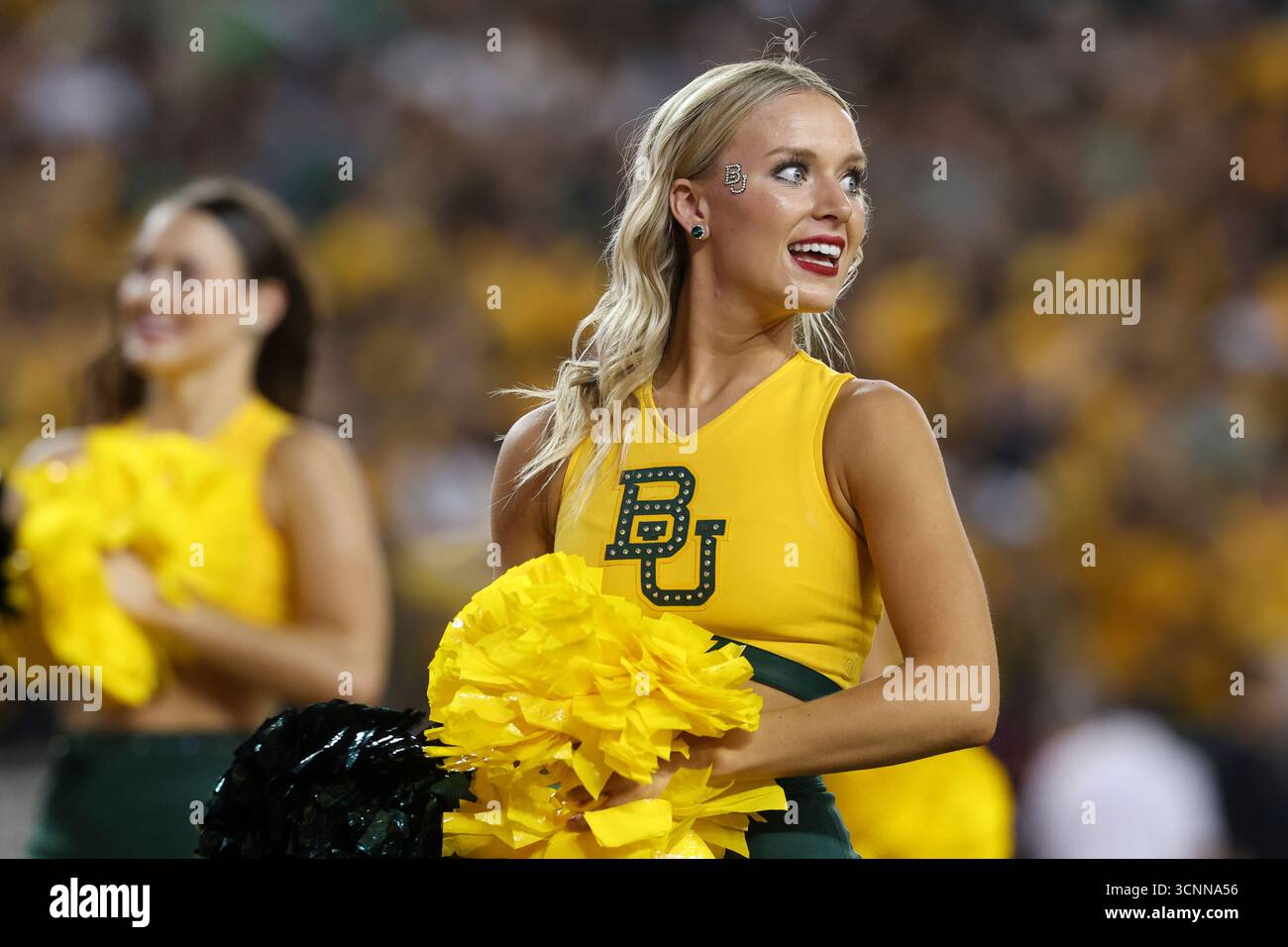 WACO, TX - SEPTEMBER 20: A Baylor Bears cheerleader performs during the ...