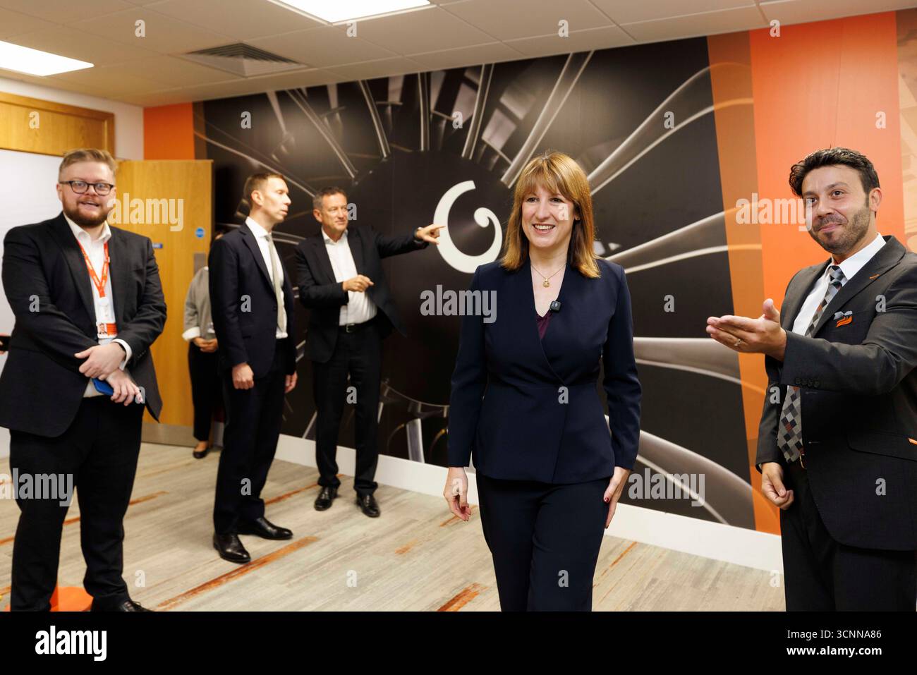 Chancellor of the Exchequer Rachel Reeves meets staff during a visit to ...