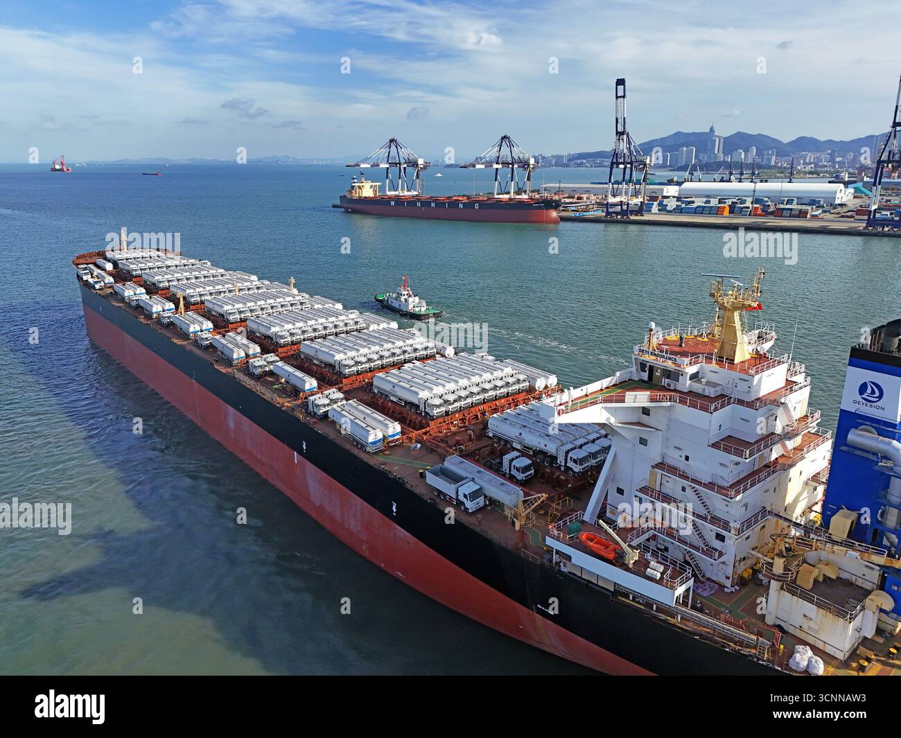 YANTAI, CHINA - SEPTEMBER 21, 2025 - A China Africa liner loaded with ...
