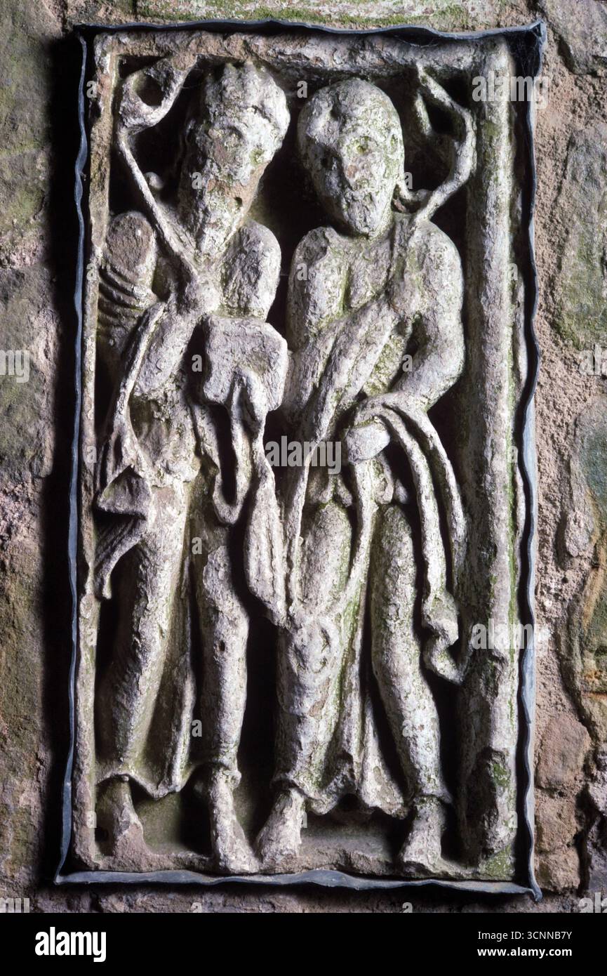 Anglo-Saxon medieval stone carvings in The Priory Church of St Mary and ...