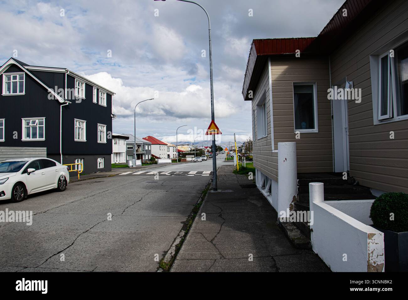 Akranes, Iceland - September 17, 2025: A quiet Icelandic street in ...