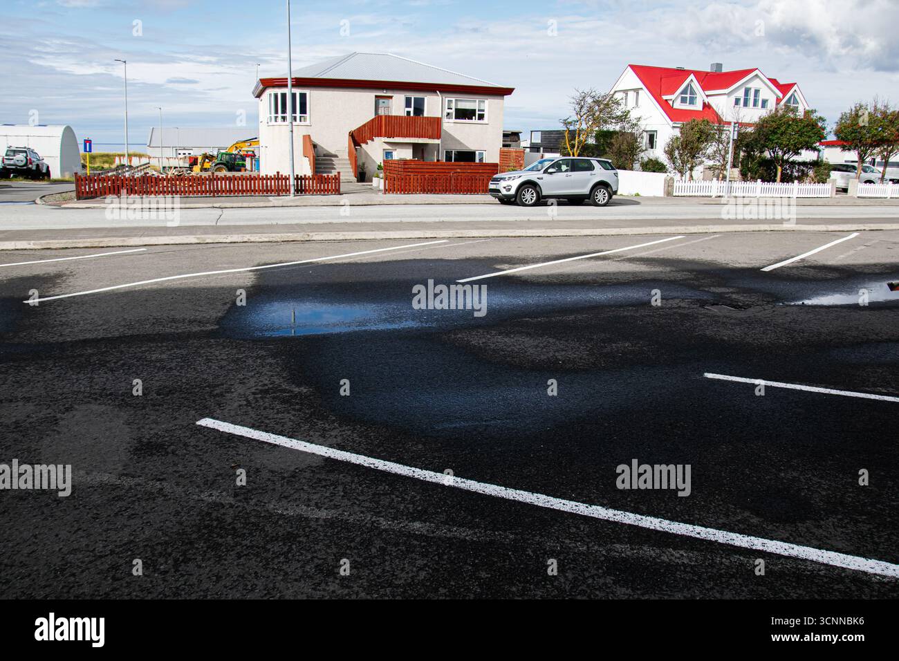 Akranes, Iceland - September 17, 2025: Residential street scene in ...