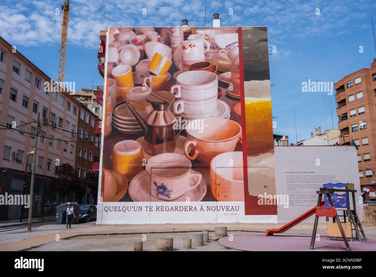 Artistic intervention in a mural by the French artist Remi Tournier on ...