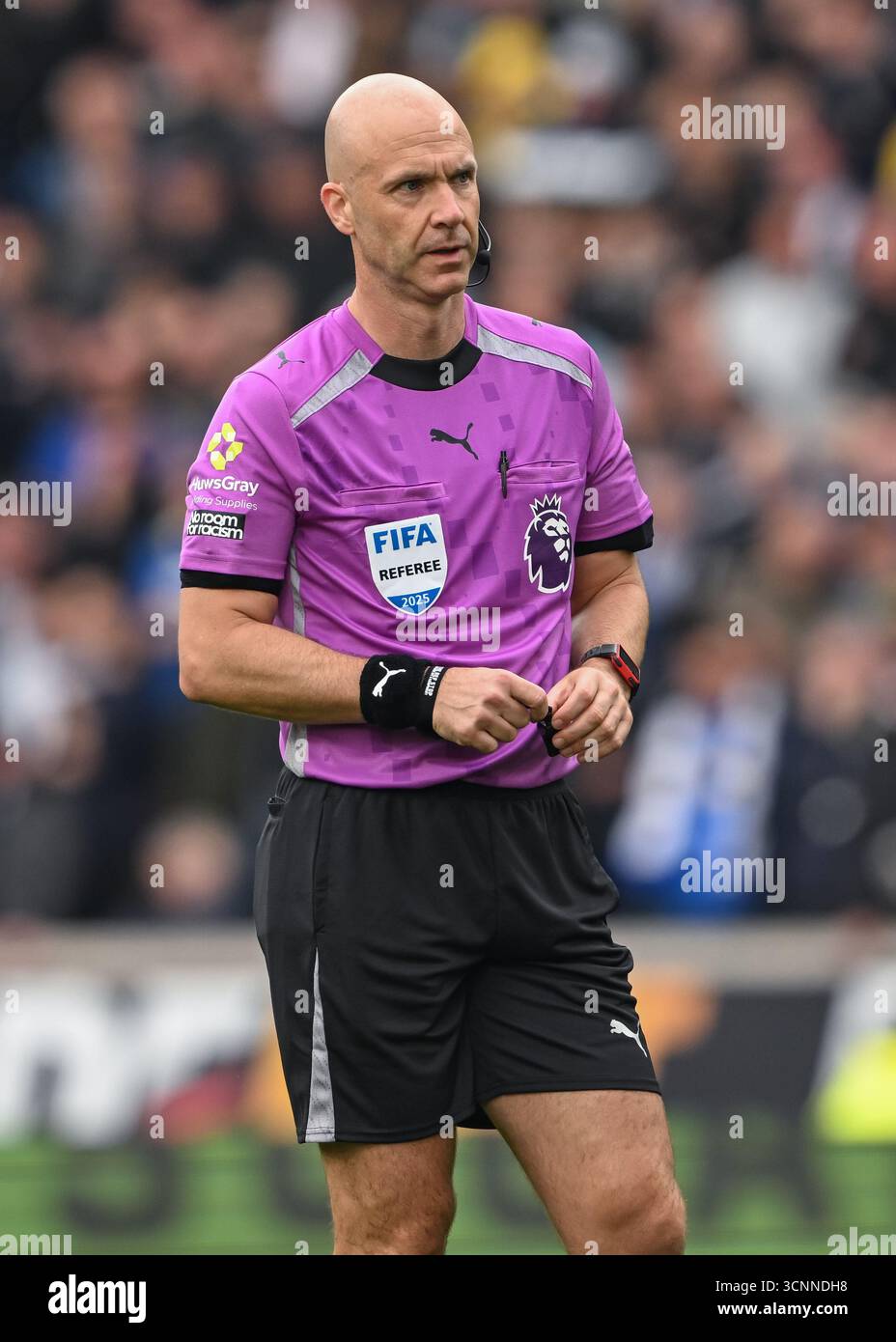 Referee Anthony Taylor during the Premier League match at Molineux ...