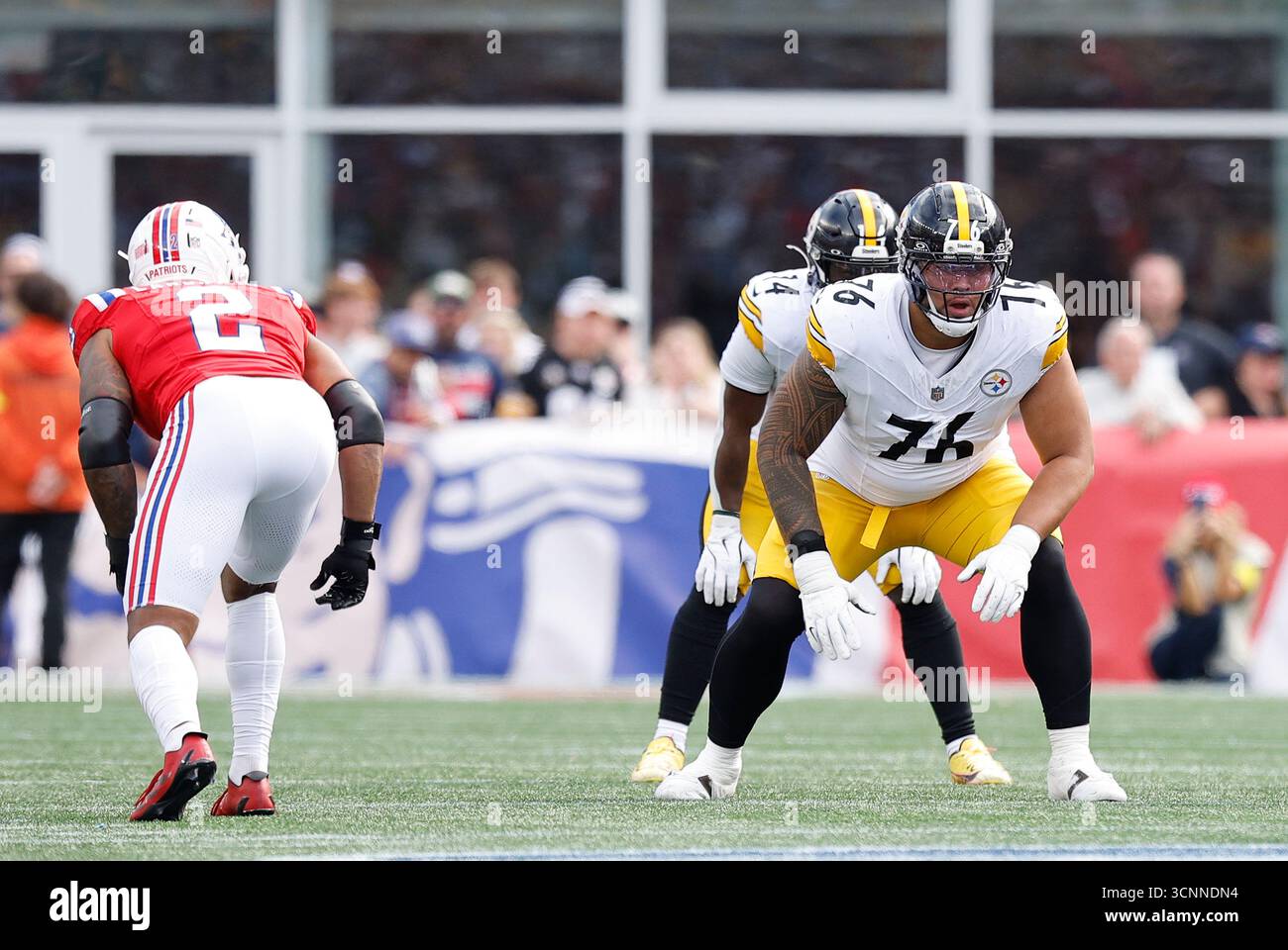 September 21, 2025; Foxborough, MA, USA; Pittsburgh Steelers offensive ...