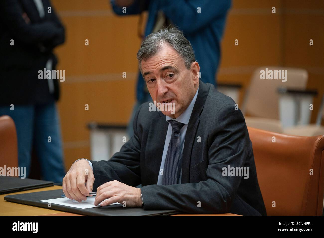 The president of the PNV, Aitor Esteban, during a meeting, at the ...