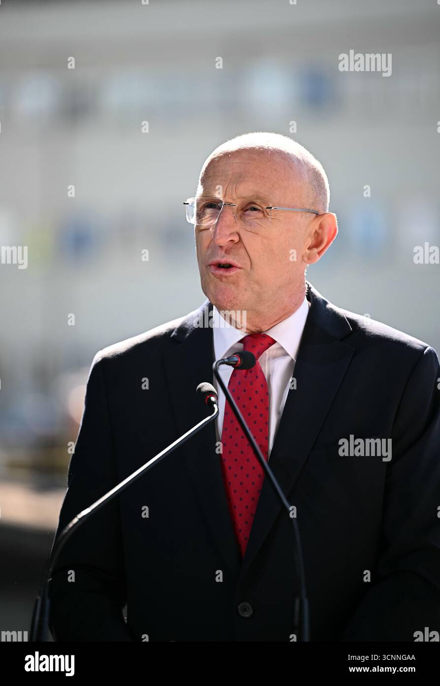 Defence Secretary John Healey speaking during the Commissioning ...