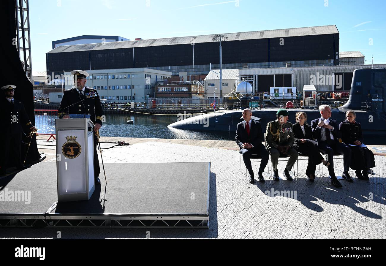Commanding officer David Crosby speaking during the Commissioning ...