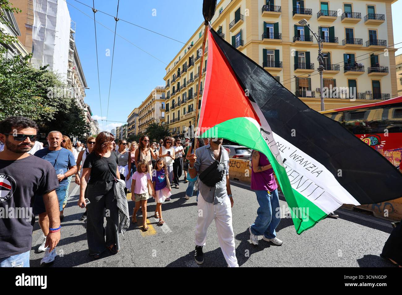 Naples, Italy, 22 September 2025. People during the demonstration in ...