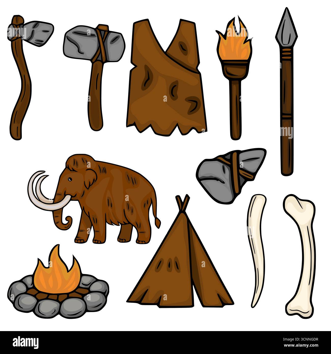 Stone age flint tools Stock Vector Images - Alamy