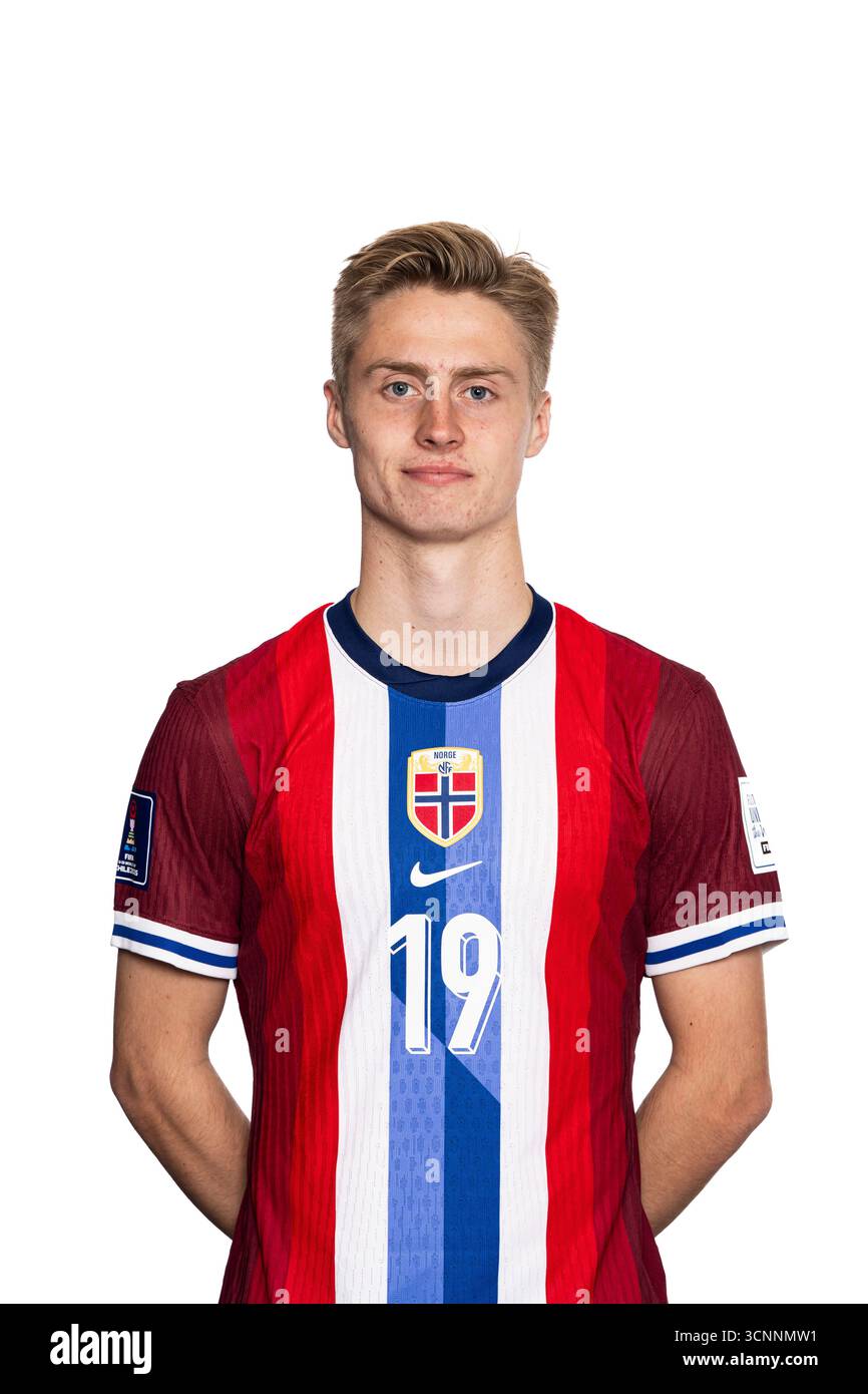 250922 Lars Remmem of the Norwegian under-20 national football team ...