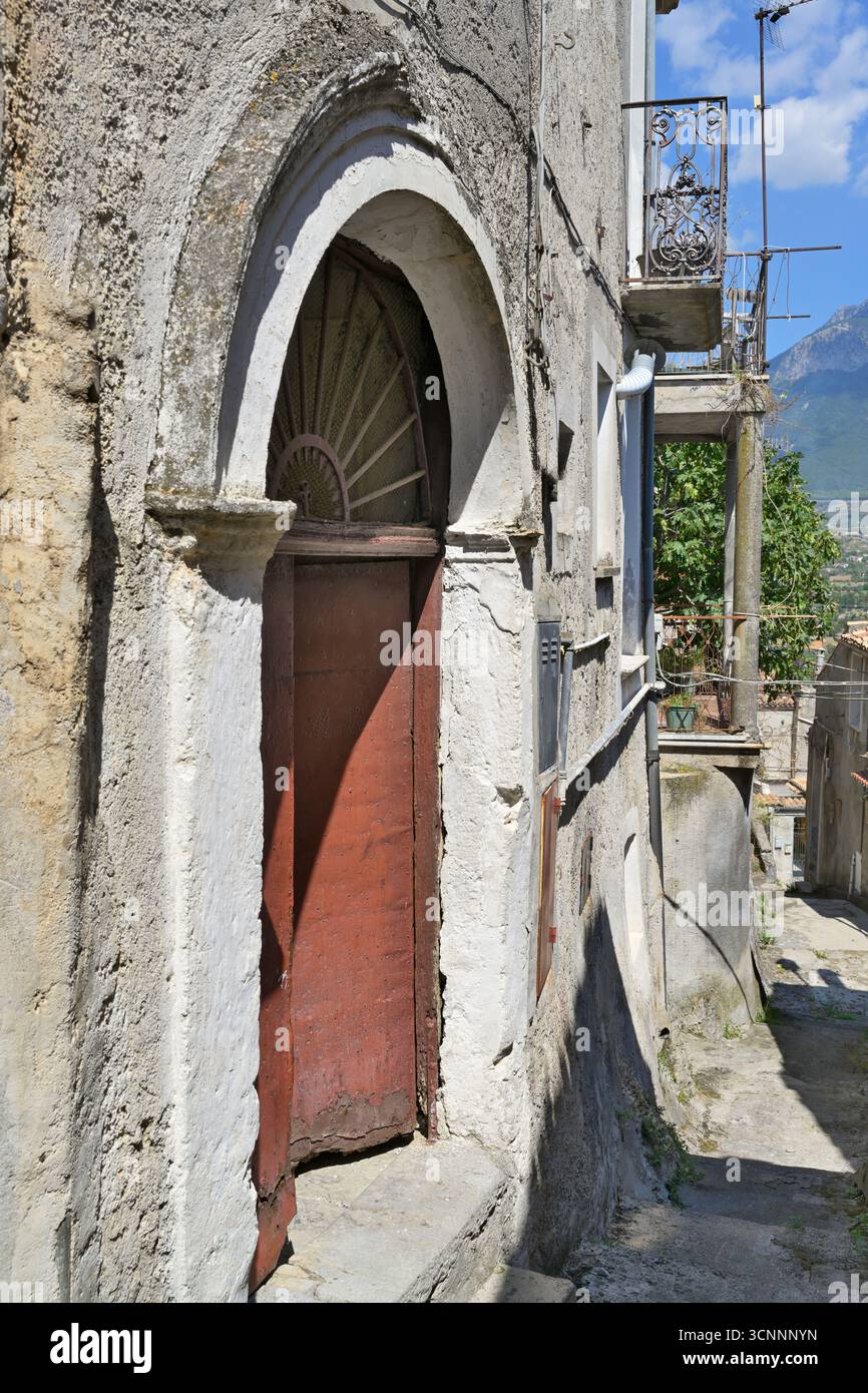 Typical townscape of historical old town of Calabrian village Morano ...