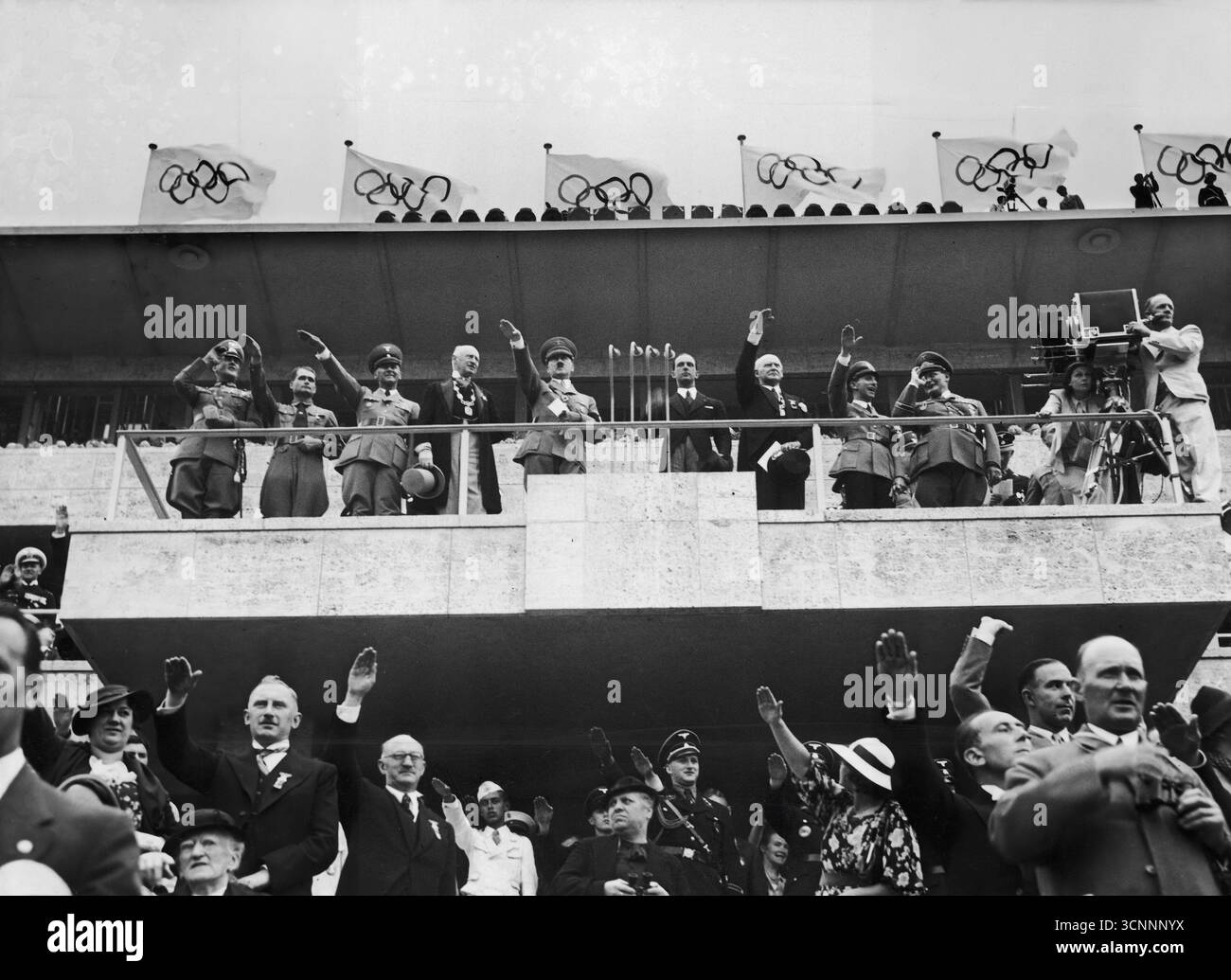 Adolf Hitler on the stands at the Summer Olympics 1936 - also visible ...