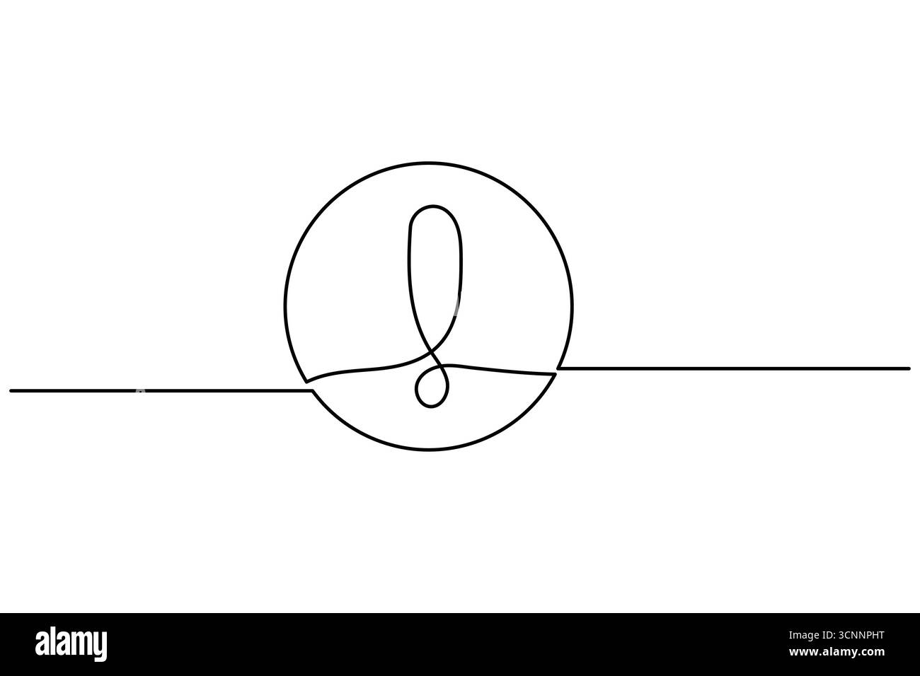 Danger warning sign exclamation mark triangle one line drawing and ...