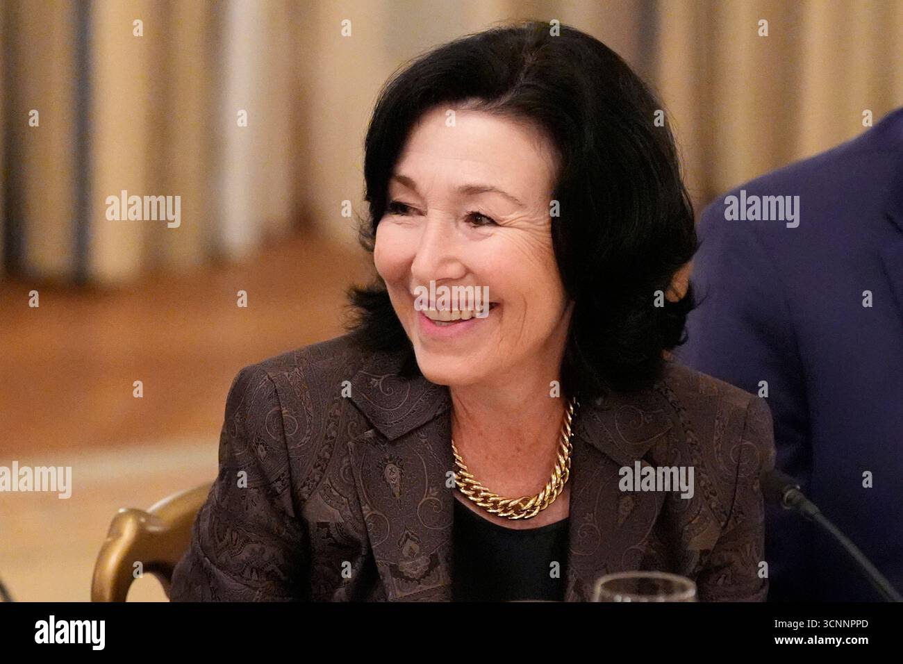 FILE - Oracle CEO Safra Catz smiles during a dinner with President ...