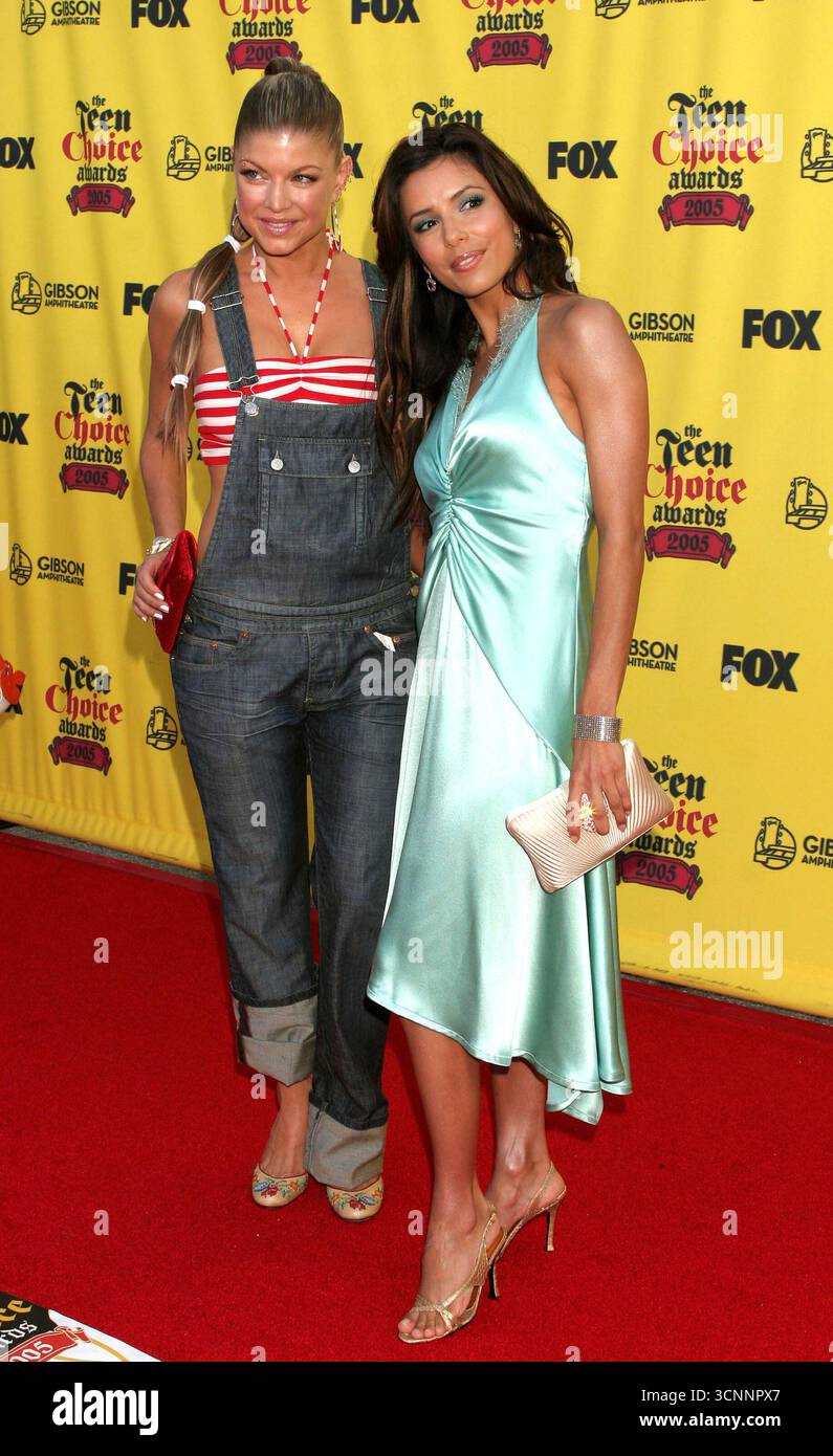 Fergie of The Black Eyed Peas and Eva Longoria at the 2005 Teen Choice ...