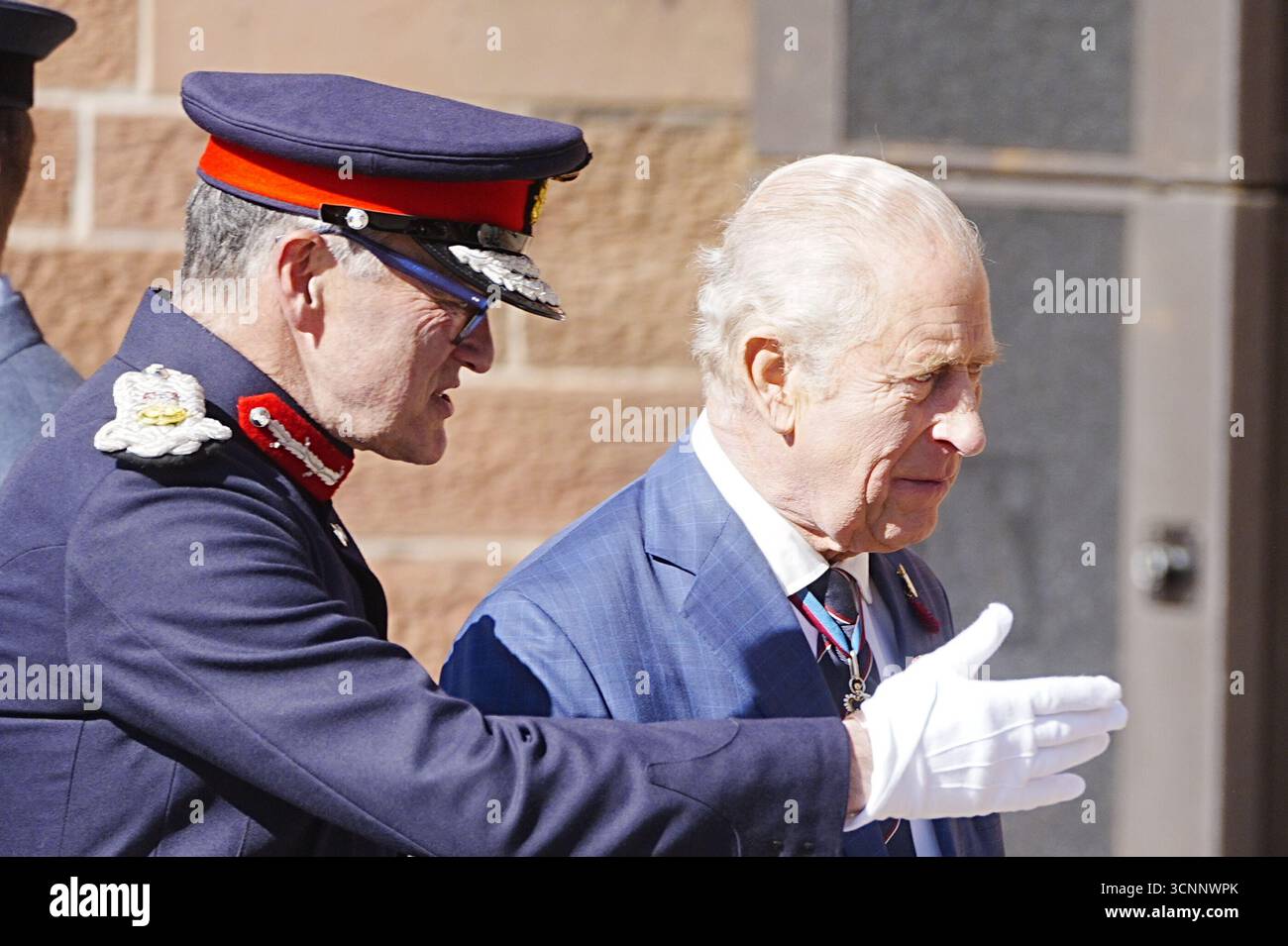 King Charles III arrives at the Town Hall in Barrow-in-Furness, Cumbria ...